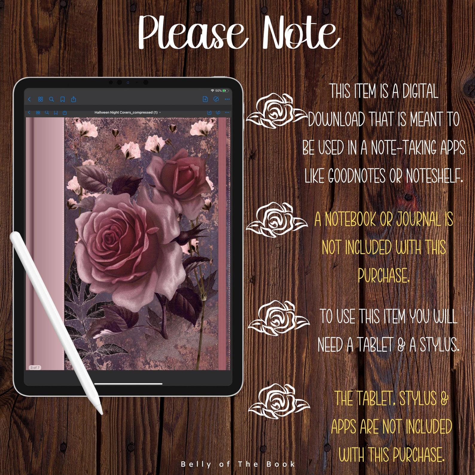 6 Digital Notebook / Journal Covers for Digital Planners or Notebooks ...