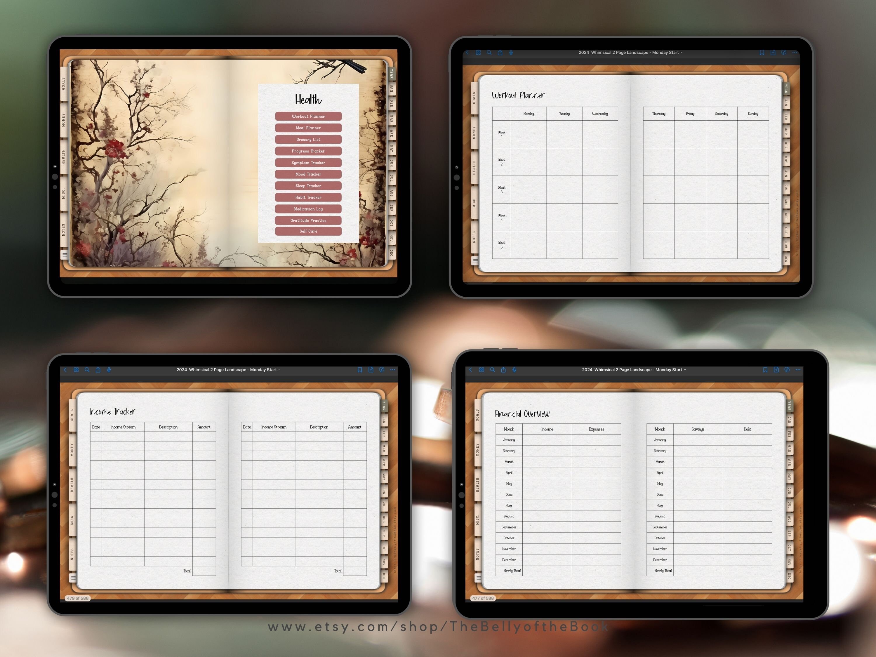 2024 Digital Planner Whimsical Theme Completely Hyperlinked - Etsy