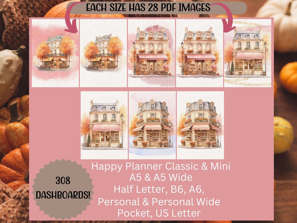 Printable Planner Dashboard With Fall Building Themes Ring Binder ...