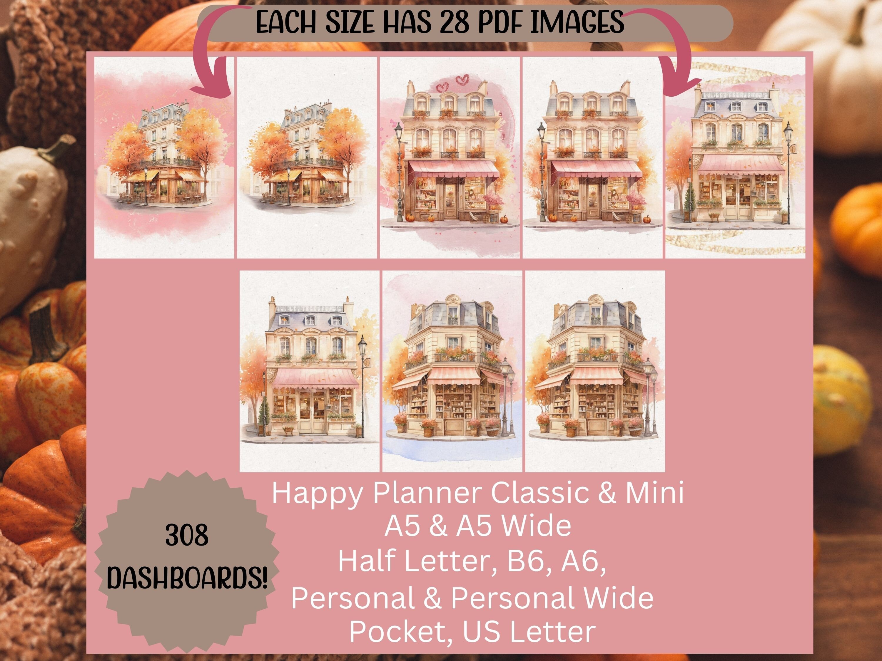 Printable Planner Dashboard With Fall Building Themes - Ring Binder ...