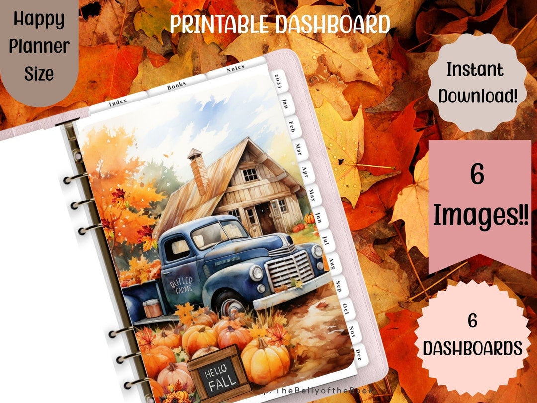 Cozy Fall Vibes Planner Dashboard - Autumn Printable for Happy Planner ...