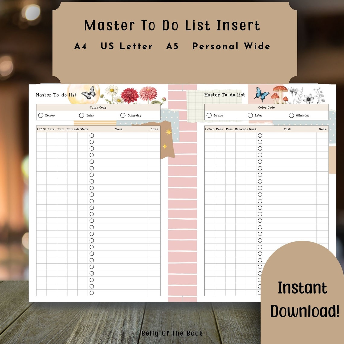 Printable to Do List Planner Insert, Daily to Do List, Weekly to Do ...