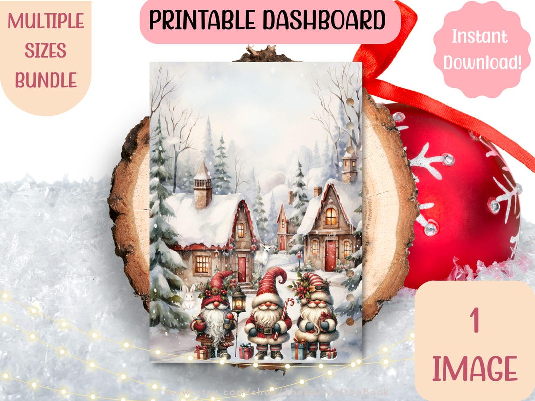 Christmas Gnome Printable Planner Dashboard Bundle - Festive Holiday ...
