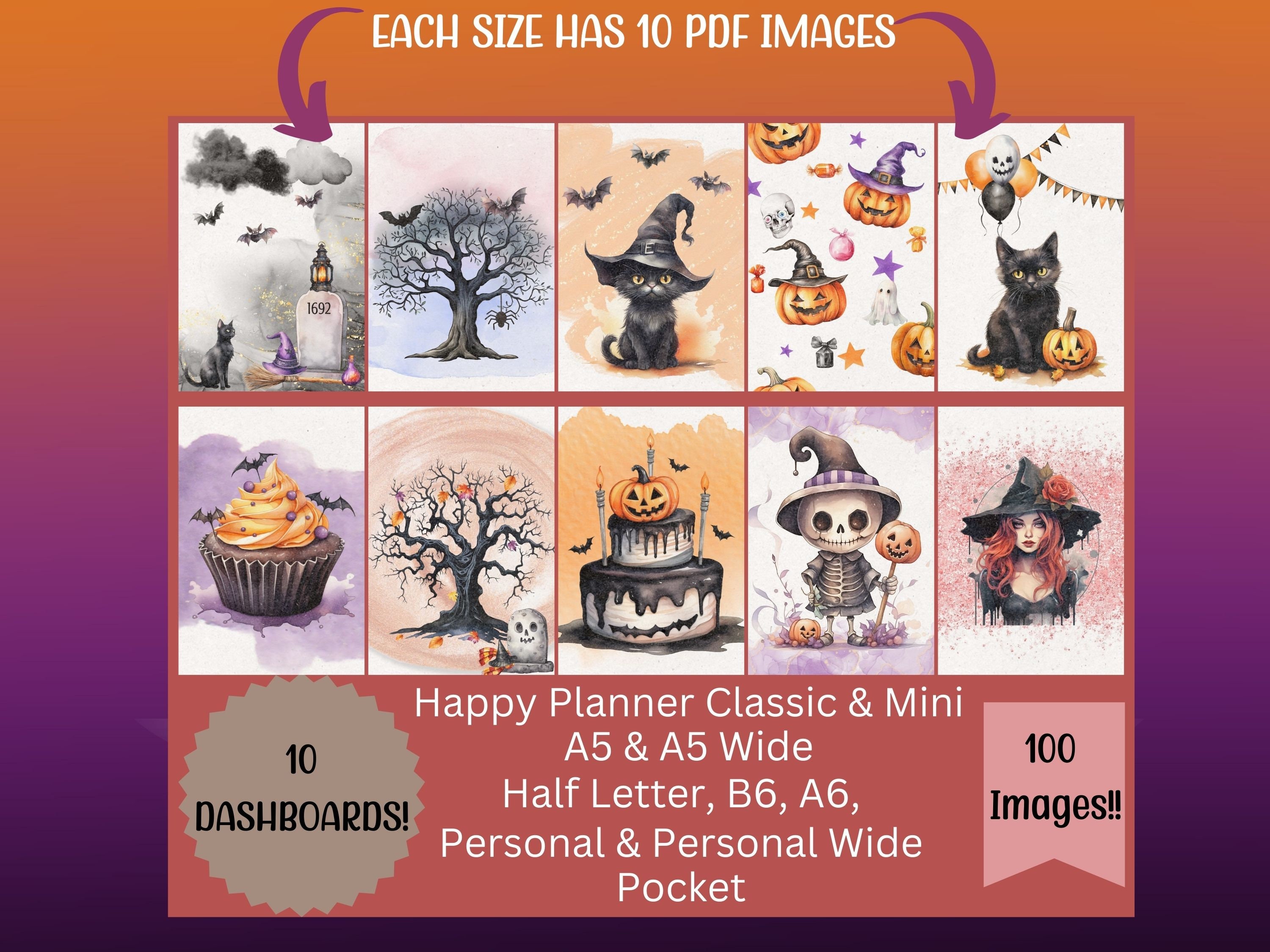 Spooky Halloween Scene Planner Dashboard - Autumn Printable for ...