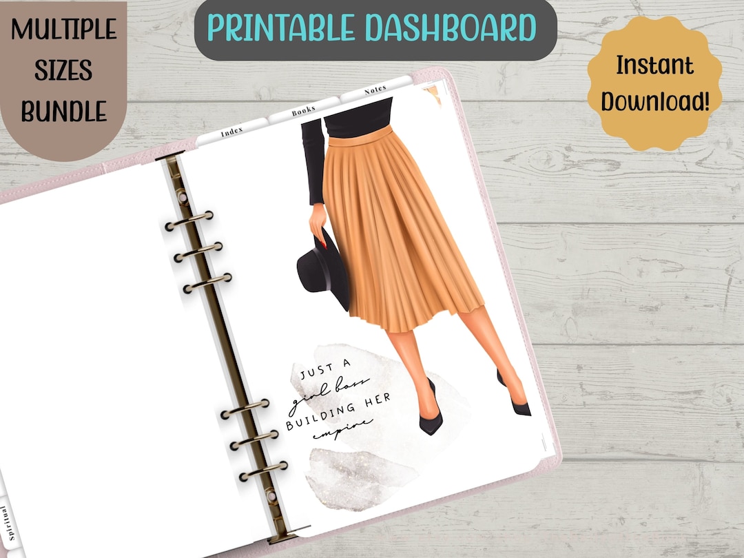 Planner Girls Printable Dashboards - Bundle Pack With Inspiring Quotes ...