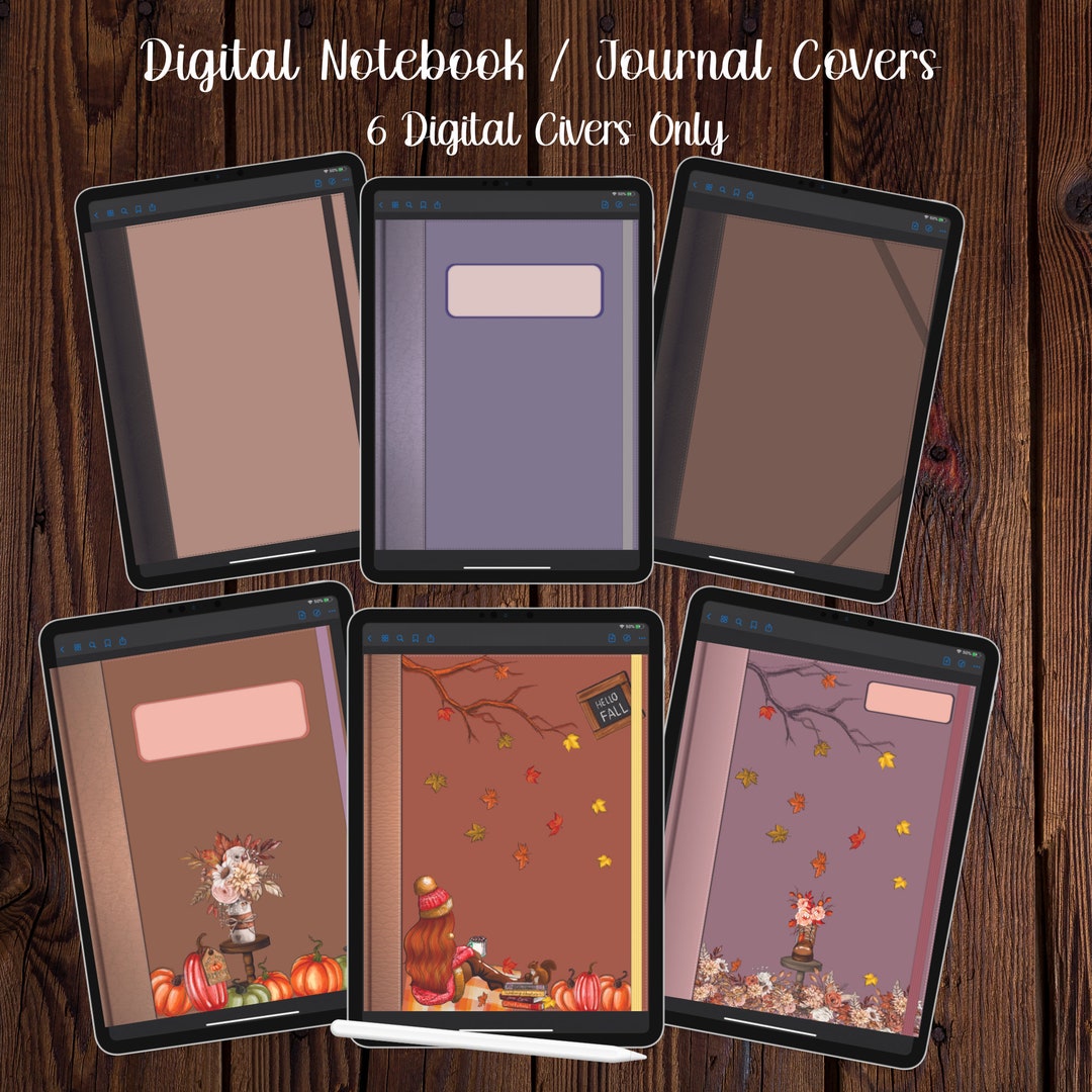 6 Digital Notebook / Journal Covers for Digital Planners or Notebooks ...