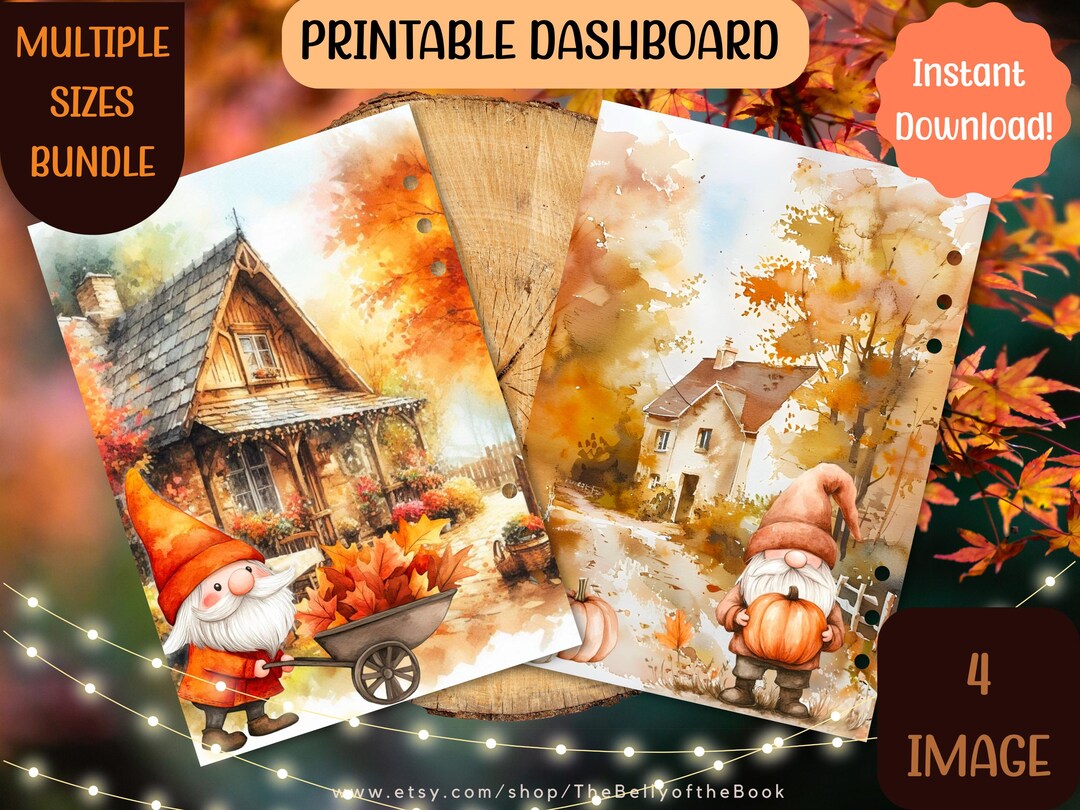 Autumn Gnomes Printable Planner Dashboard: Fall Organization (digital ...