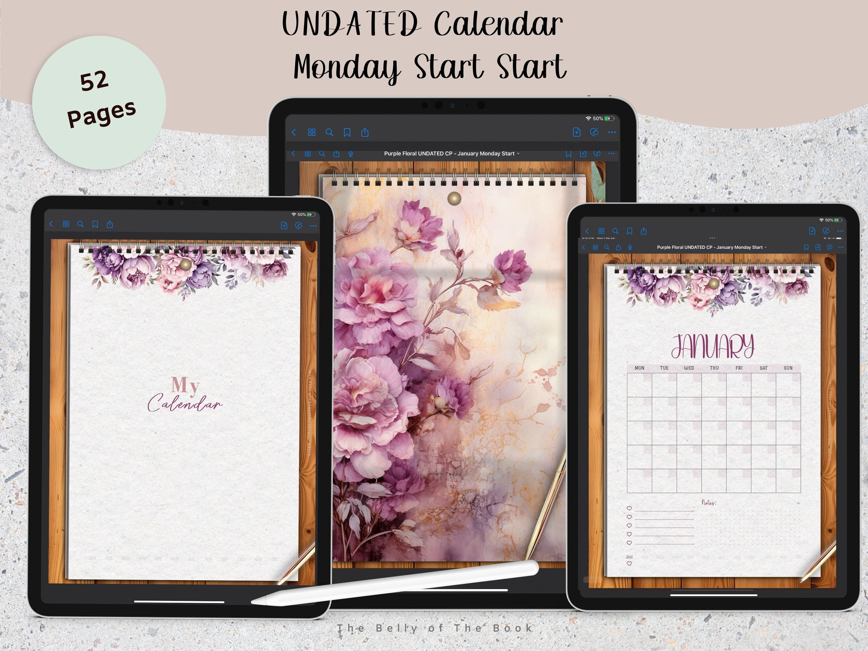 Ultimate Undated Digital Calendar for Goodnotes & Notability 52 Pages ...