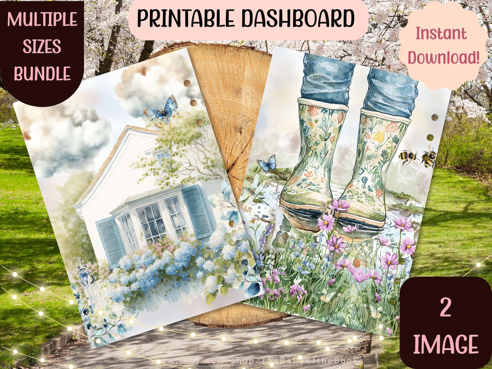 Spring Awakening Watercolor Printable Dashboard for Happy Planner, A6 ...