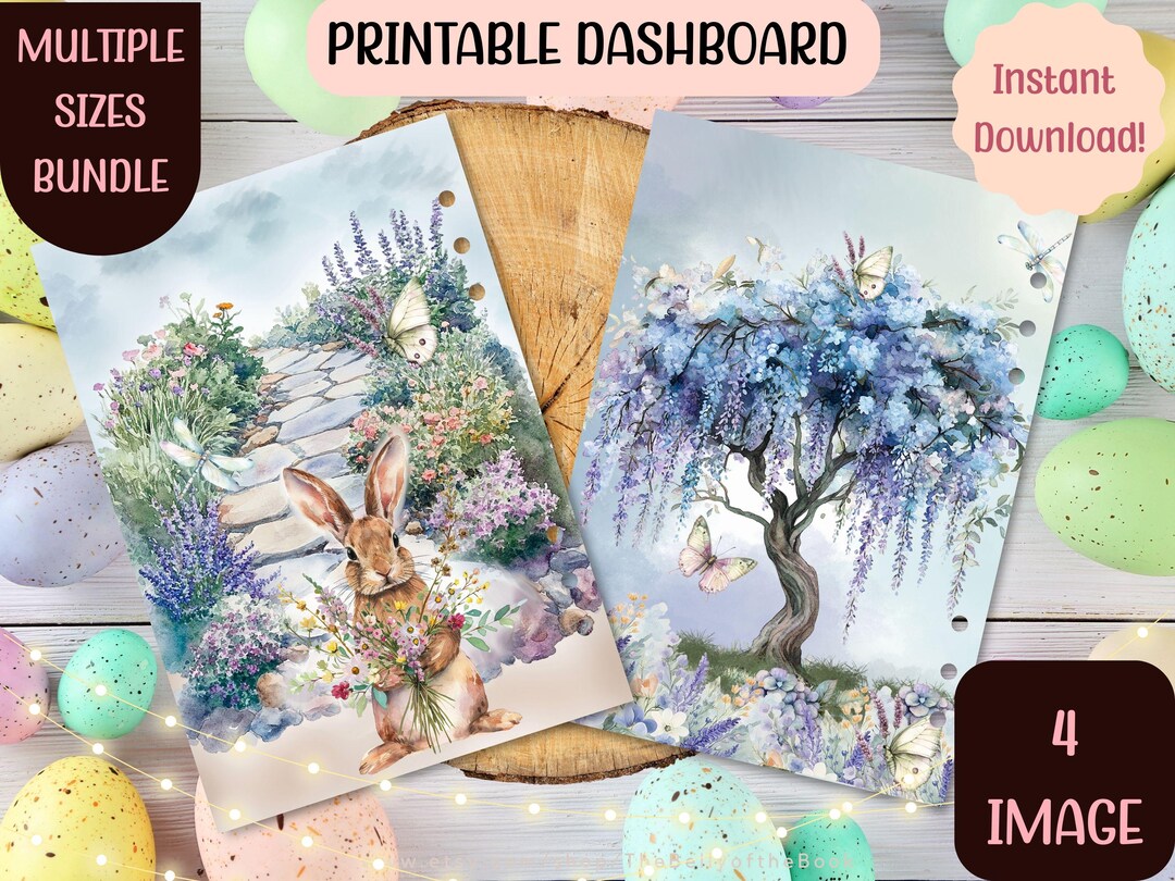 Bunny Spring Printable Dashboard Bundle - Happy Planner & A5 Sizes - Etsy
