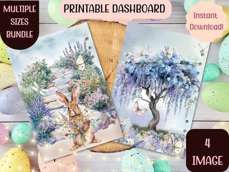 Bunny Spring Printable Dashboard Bundle - Happy Planner & A5 Sizes - Etsy
