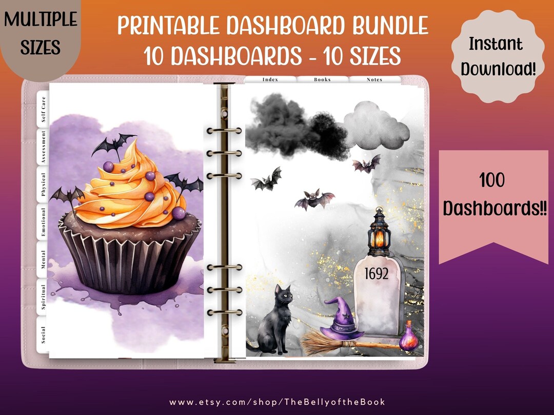 Spooky Halloween Scene Planner Dashboard - Autumn Printable for ...