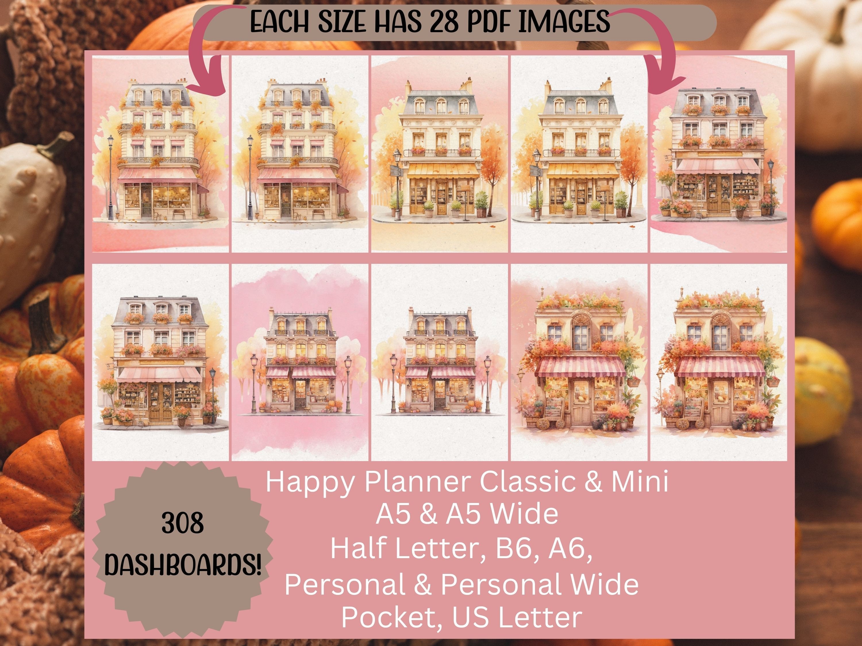Printable Planner Dashboard With Fall Building Themes - Ring Binder ...