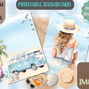 Seaside Escape Printable Planner Dashboard Bundle - Summer Fun Beach ...
