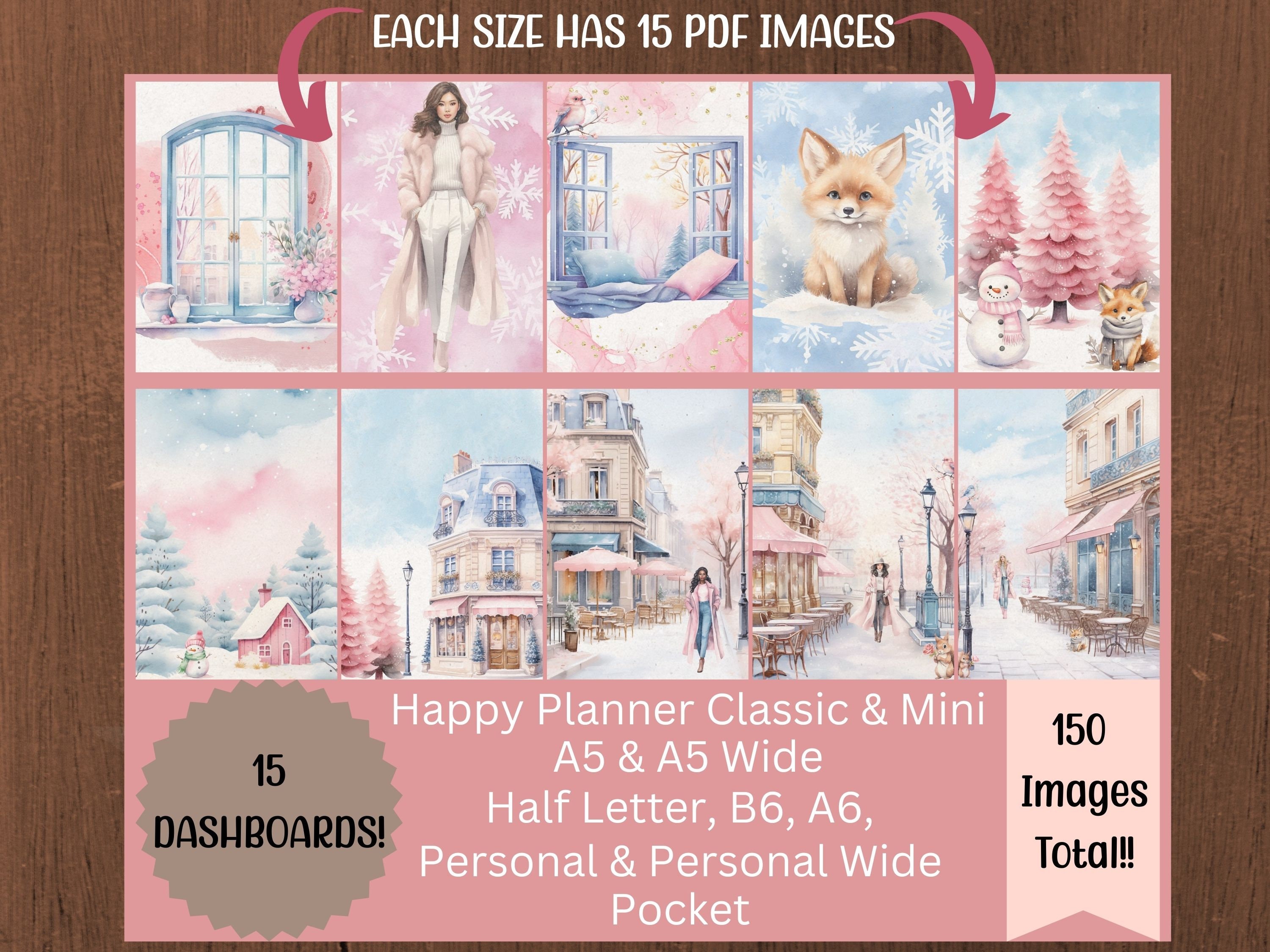 Winter Planner Girl Dashboard Bundle - 15 Unique Designs in One Pack - Etsy