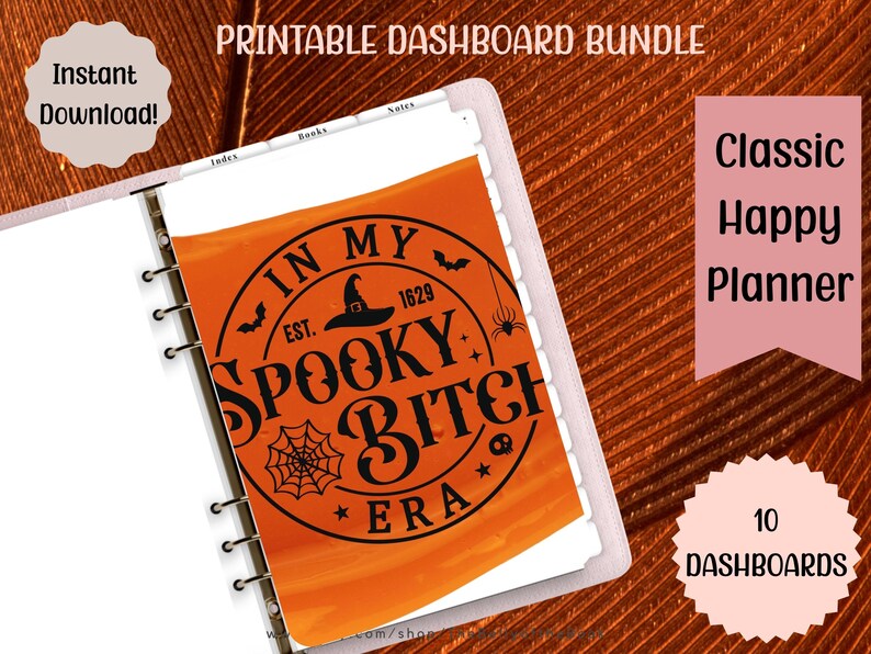 Halloween Printable Planner Dashboard Set 10 Spooky Designs, Perfect ...