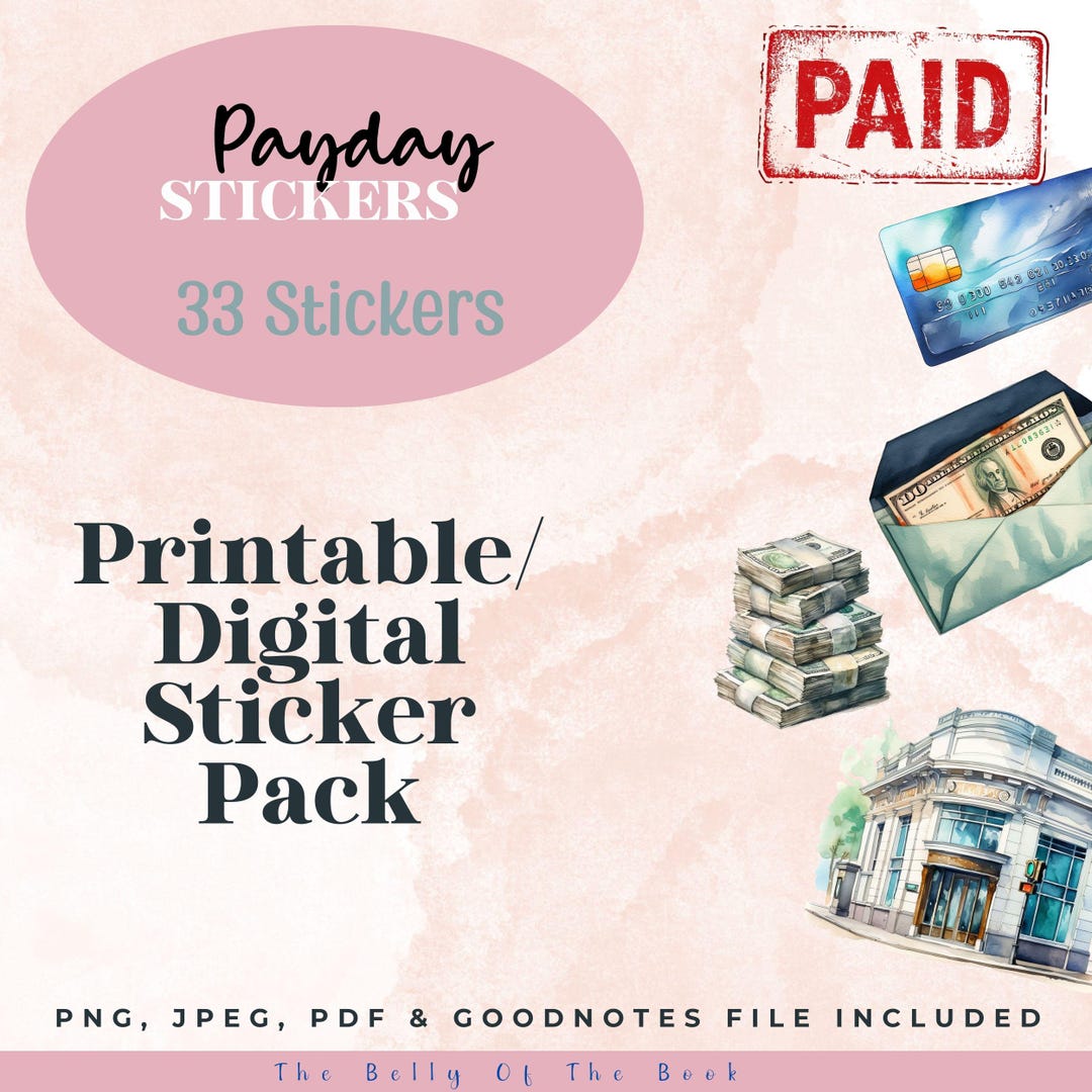 Payday Planner Stickers: Goodnotes, Samsung Notes (digital Download) - Etsy
