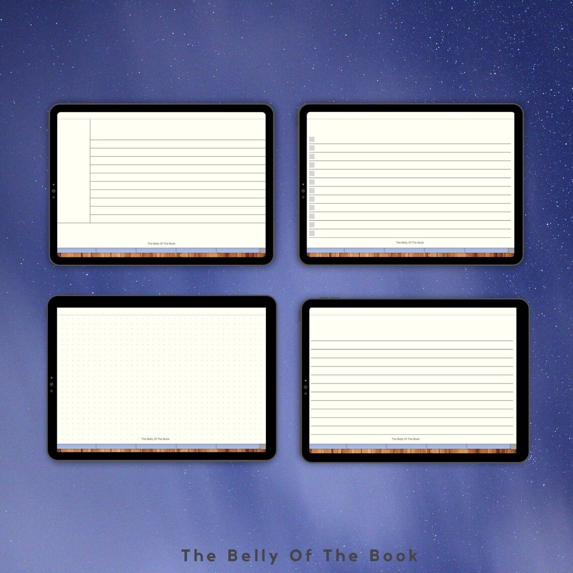 Blue Digital Notepad, Goodnotes Notepad, Landscape Notepad for ...