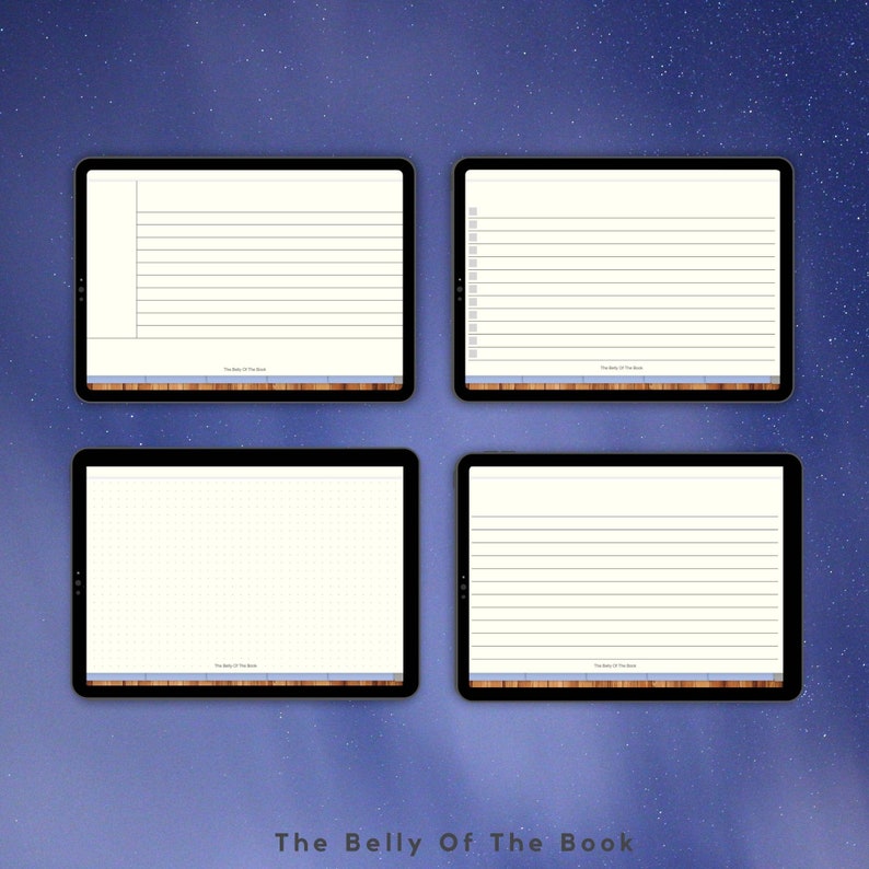 Blue Digital Notepad, Goodnotes Notepad, Landscape Notepad for ...