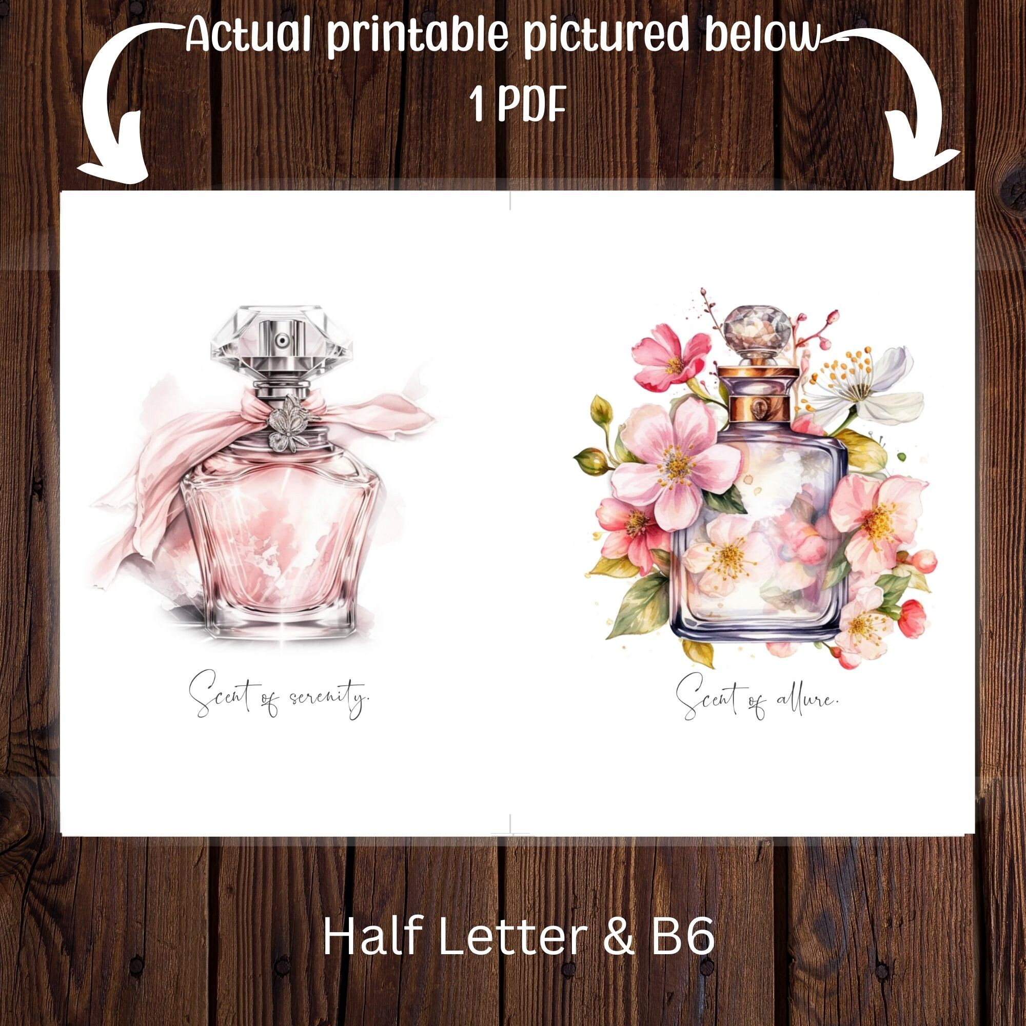Printable Perfume Bottles B6 & Half Letter Planner Dashboard Set Stay ...