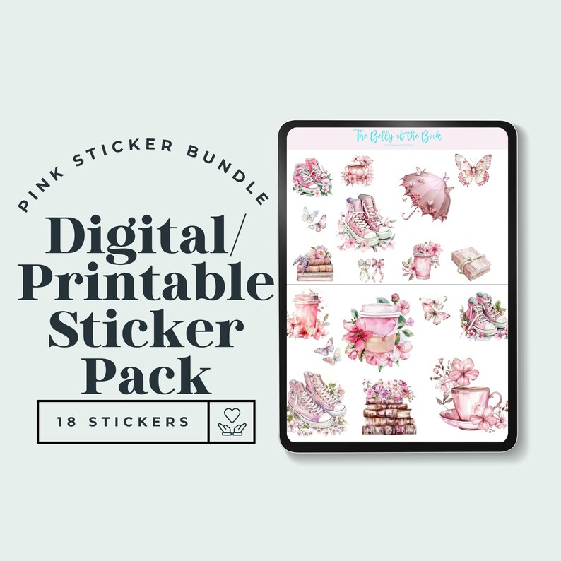 Pretty in Pink Printable Sticker for Planners and Journals - Printable Sticker Sheets Included ...