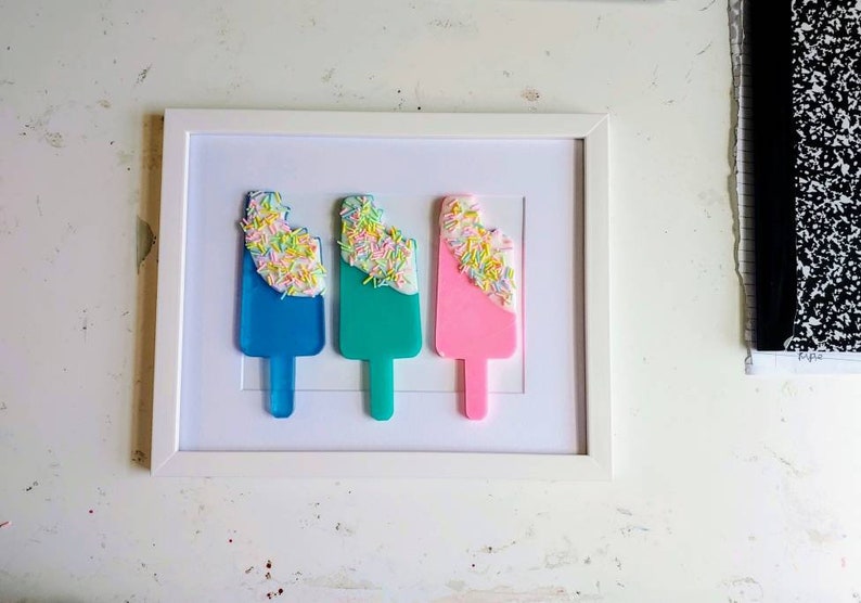 Bit Popsicle Art | Popsicle Wall Art | Pop Art | Food Art | Popsicle Painting | 8x10 - Etsy