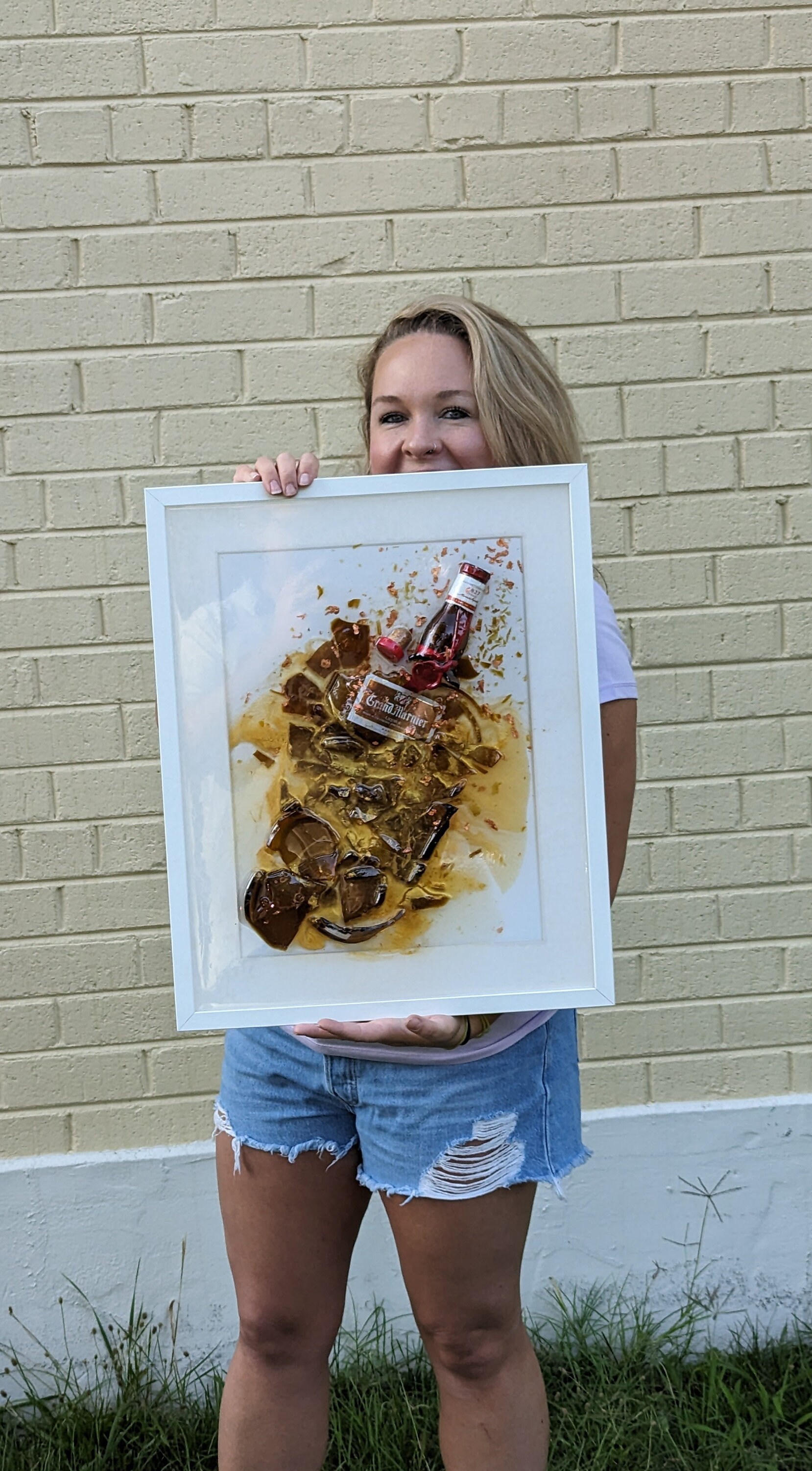 Smashed Bottle Art Painting | Grand Marnier Wall Art| Customizable | 3 ...