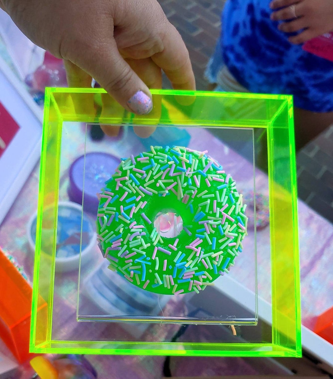 Resin Donut-orange & Blue Frames Only! Set of 1, Wall Art, Pop Art ...