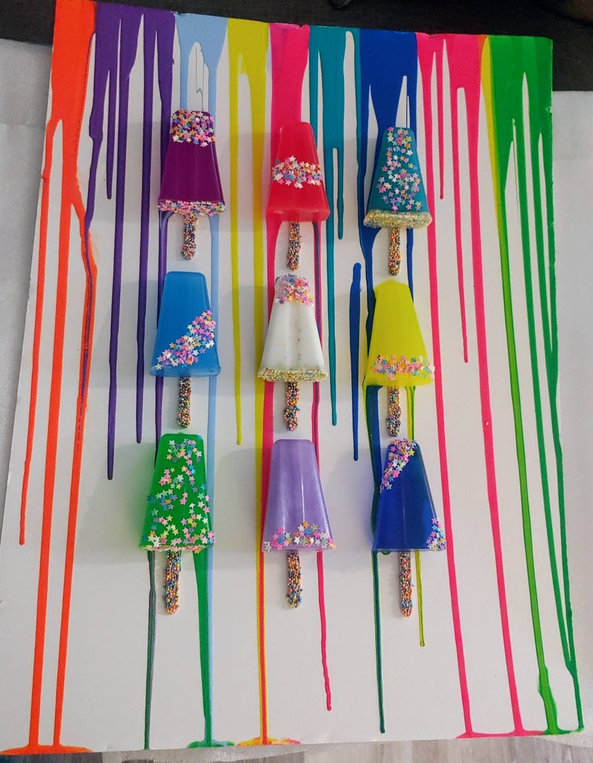 Popsicle Painting READY TO SHIP 9 Neon Popsicles Popsicle Wall Art Food ...