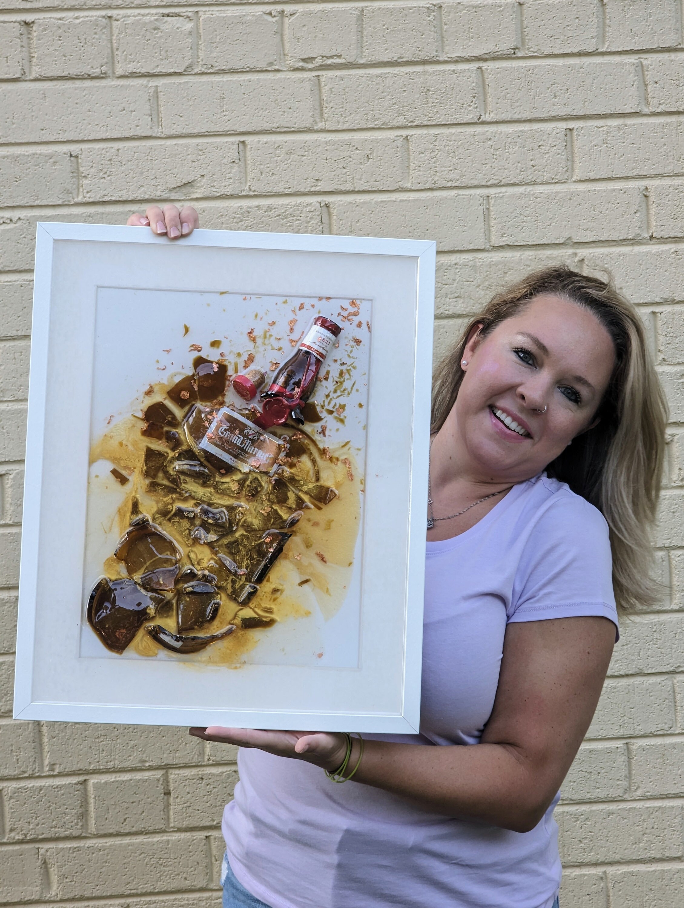 Smashed Bottle Art Painting | Grand Marnier Wall Art| Customizable | 3 ...