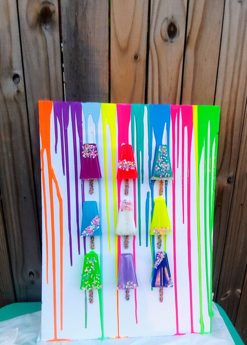 Popsicle Painting READY TO SHIP 9 Neon Popsicles Popsicle Wall Art Food ...