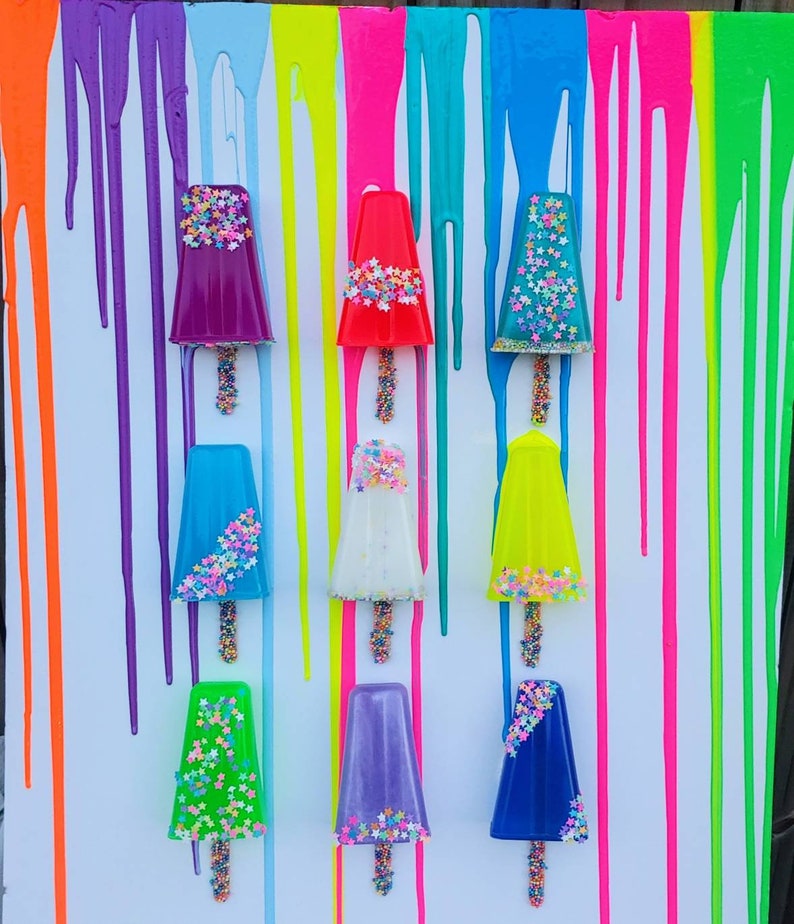 Popsicle Painting | READY TO SHIP | 9 Neon Popsicles | Popsicle Wall ...