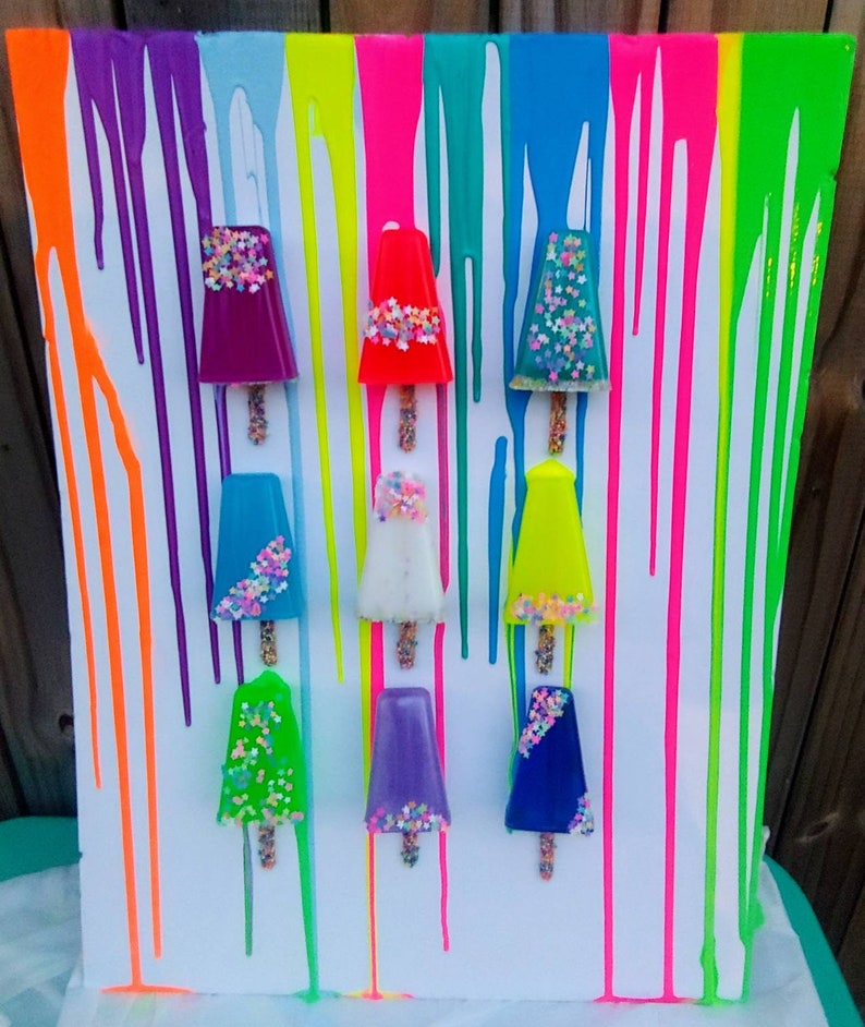Popsicle Painting READY TO SHIP 9 Neon Popsicles Popsicle Wall Art Food ...