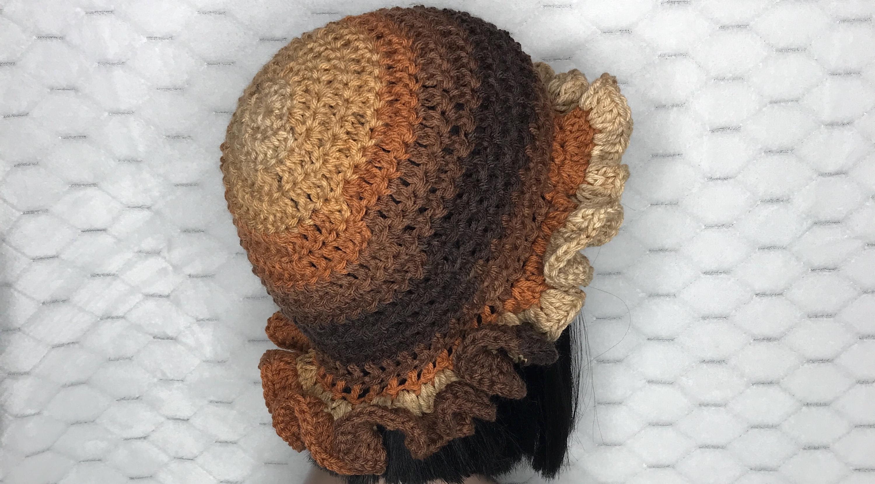 Ready to Ship-ruffled Brown Crochet Bucket Hat - Etsy