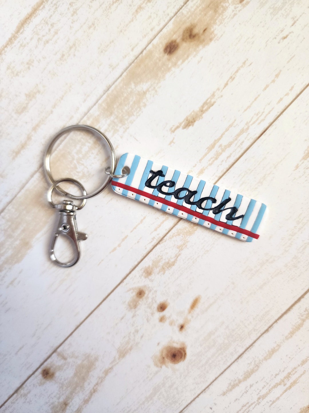 Teacher Keychain Notebook Keychain Clay Keychain - Etsy