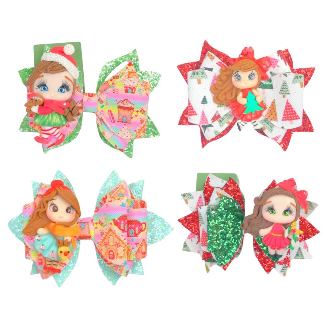 Christmas Hair Bow, Gingerbread Christmas Hair Bow for Girl, Christmas ...