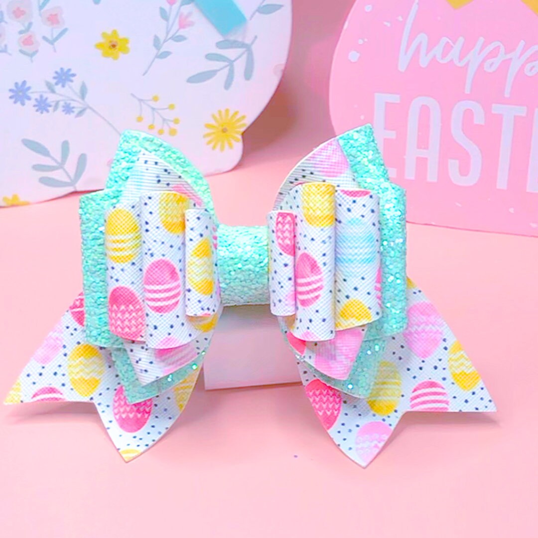 Easter Hair Bow| Easter Egg Hair Bow| Easter Gift for Toddler| Easter ...