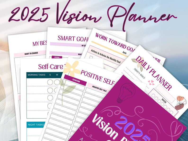 Vision Board Planner Digital Download 2025 Vision Board Journal ...