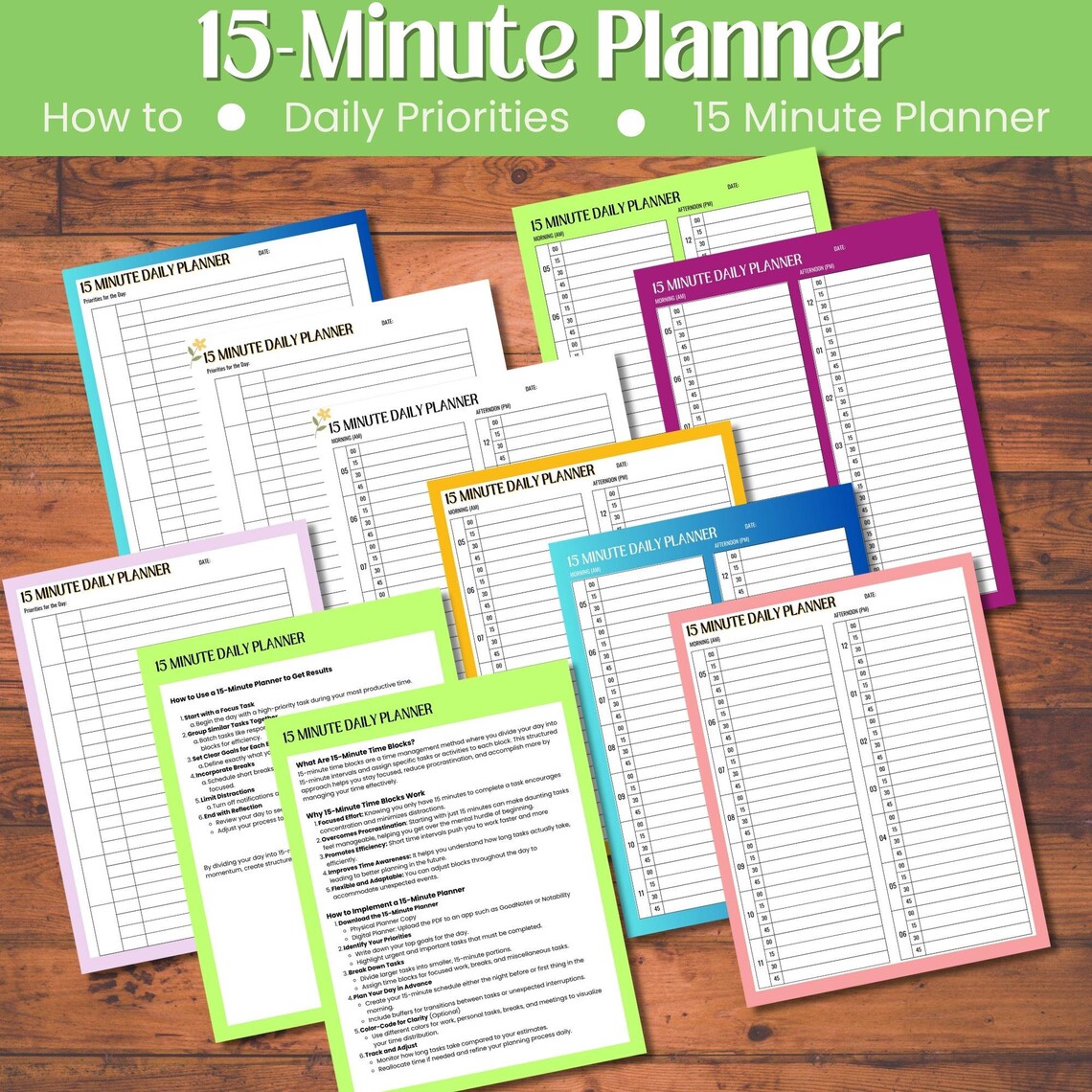 15 Minute Planner and How to Guide Goodnotes and Notability Compatible ...