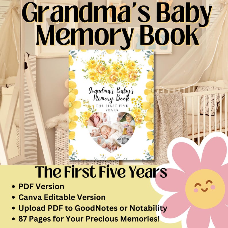 Baby Memory Book First Year for Grandma Baby Book Girl Boy First Time ...