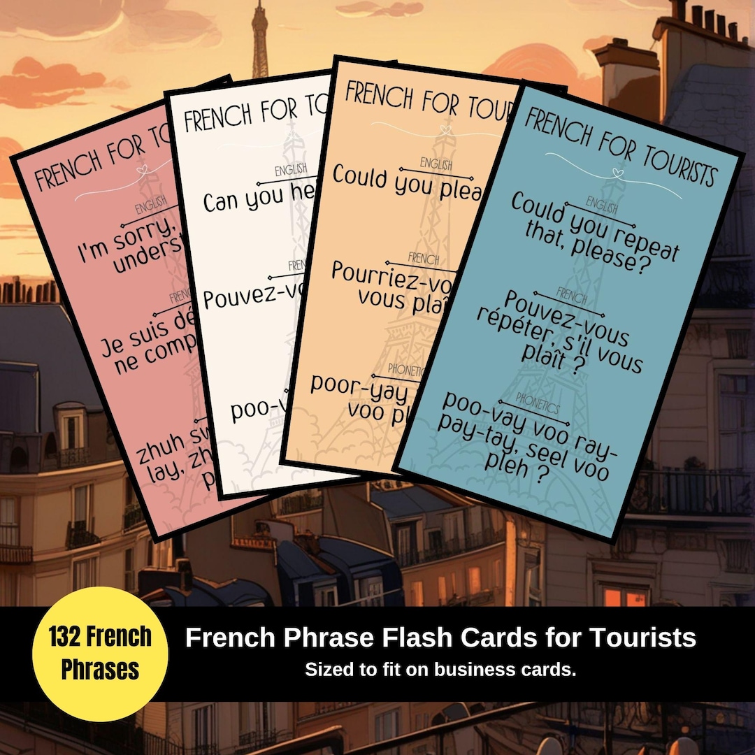 French Language Flash Cards - Downloadable - Printable - Business Card ...