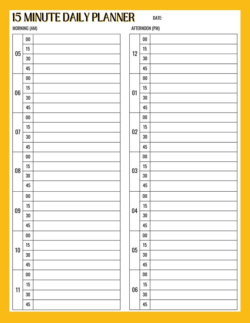 15 Minute Planner and How to Guide Goodnotes and Notability Compatible ...
