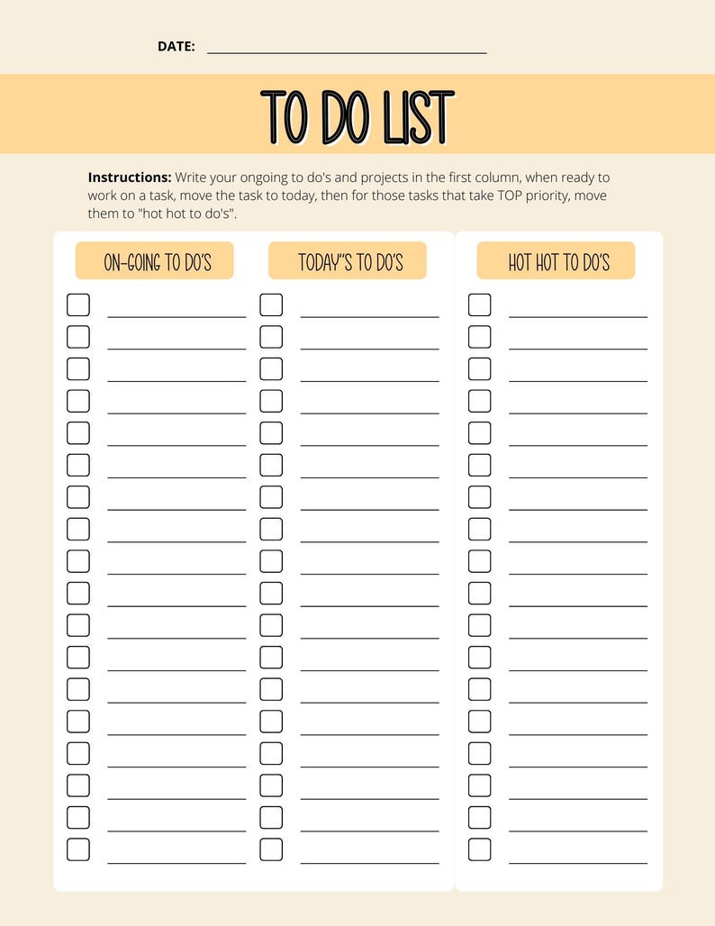 Printable To-do List Template for Goodnotes and Notability Editable ...