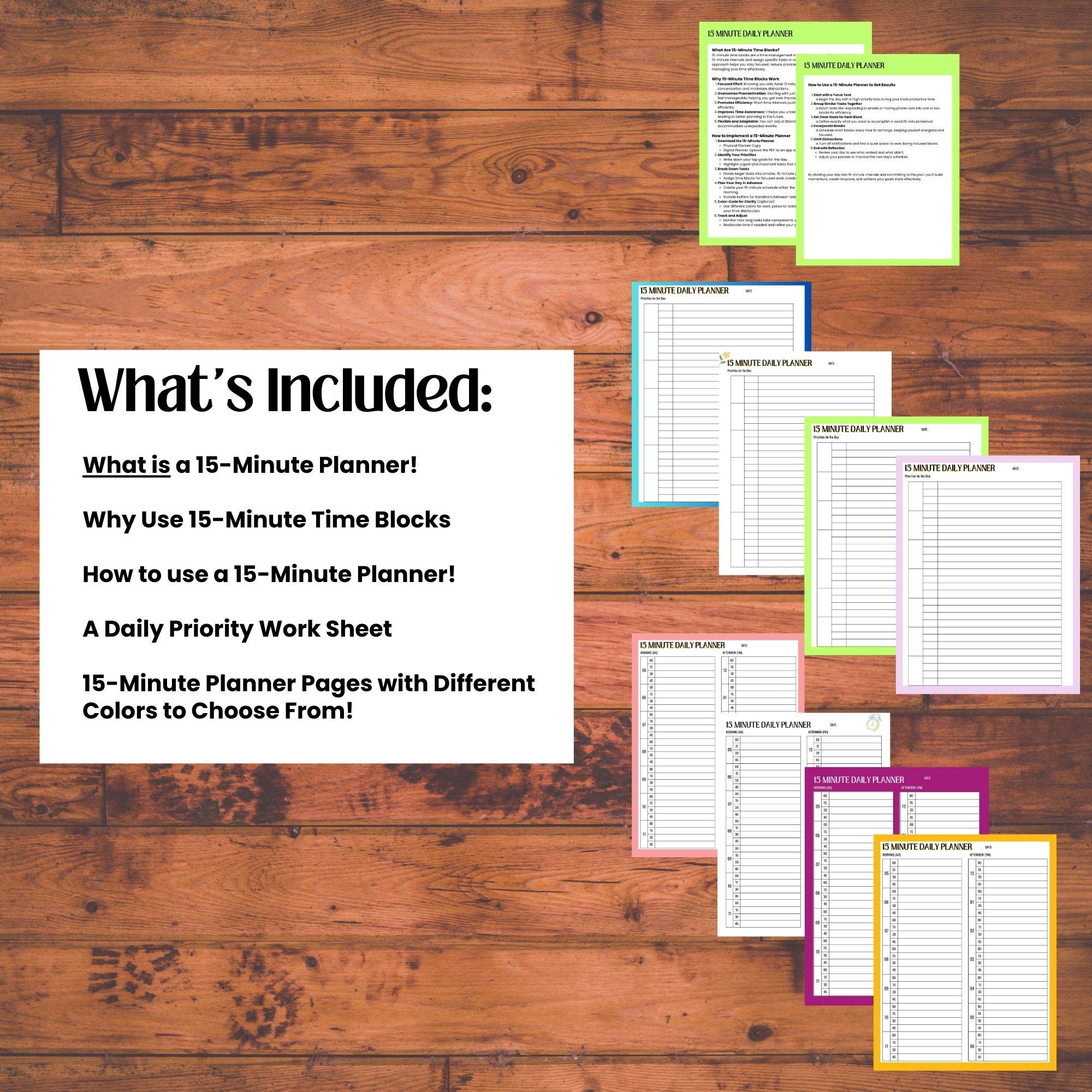 15 Minute Planner and How to Guide Goodnotes and Notability Compatible ...
