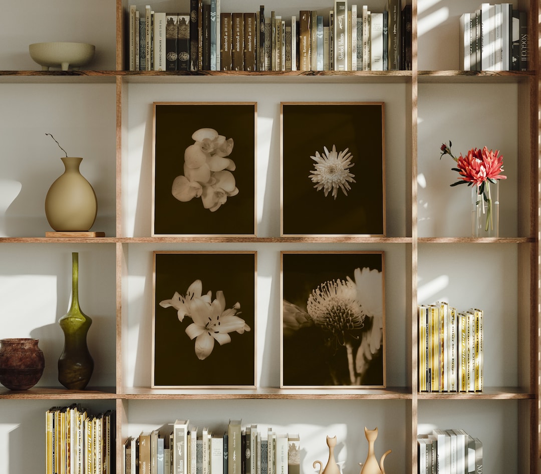 Botanical Photography Set of 4 Prints, Orchid, Chrysanthemum, Lily ...