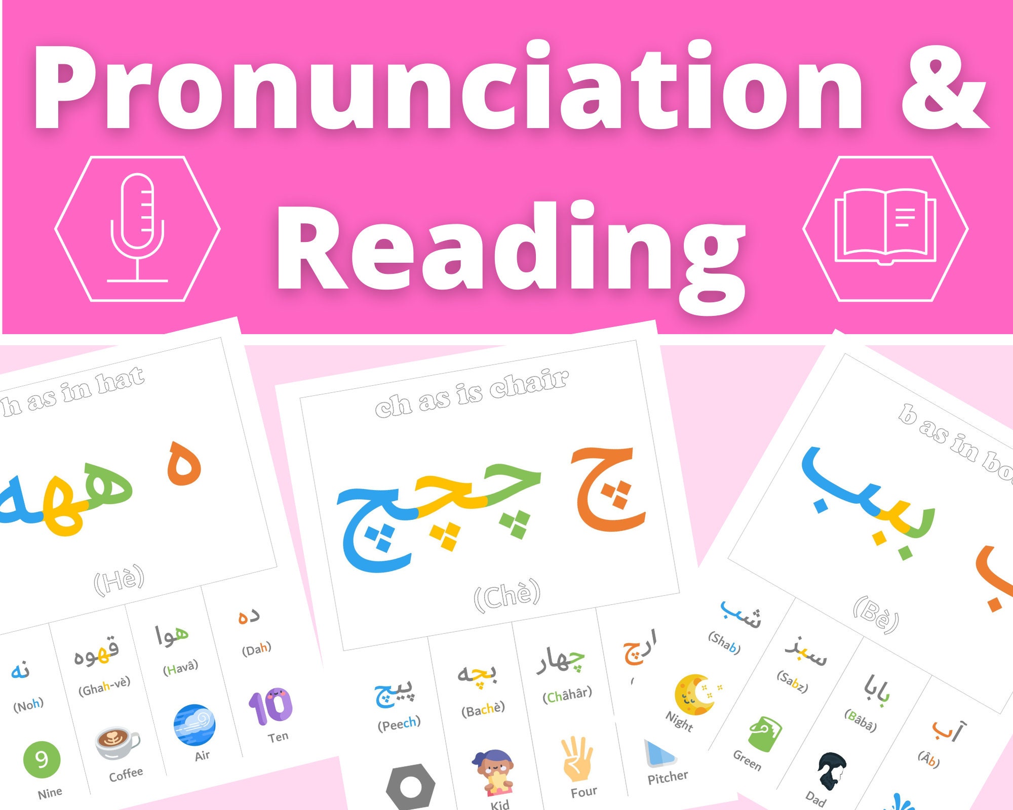 First Farsi Lessons - Farsi Alphabet (alefbaye Farsi) - Etsy