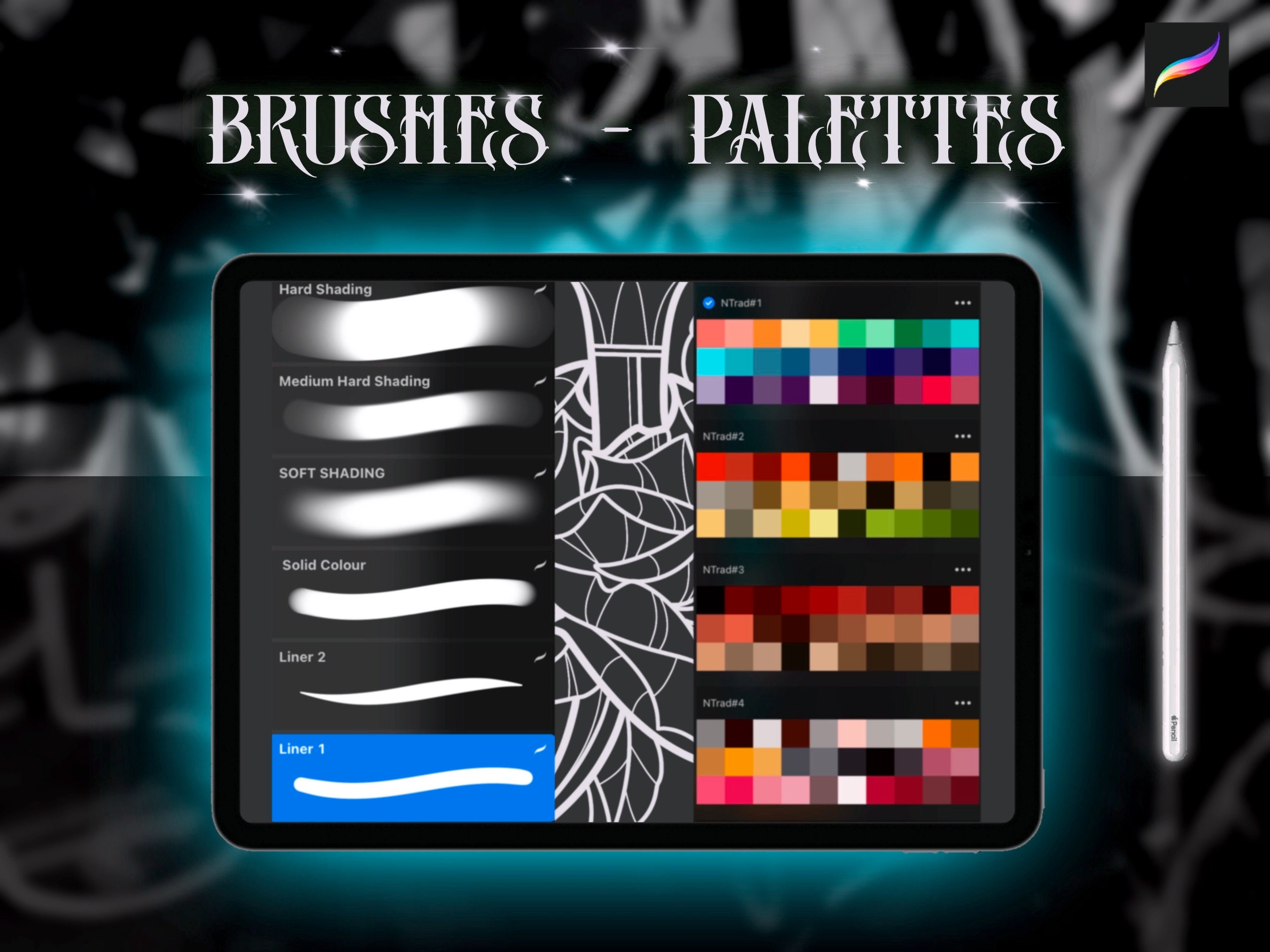 Procreate Tattoo Stamps NEWTRADITIONAL ART COLLECTION Vol 1 - Etsy