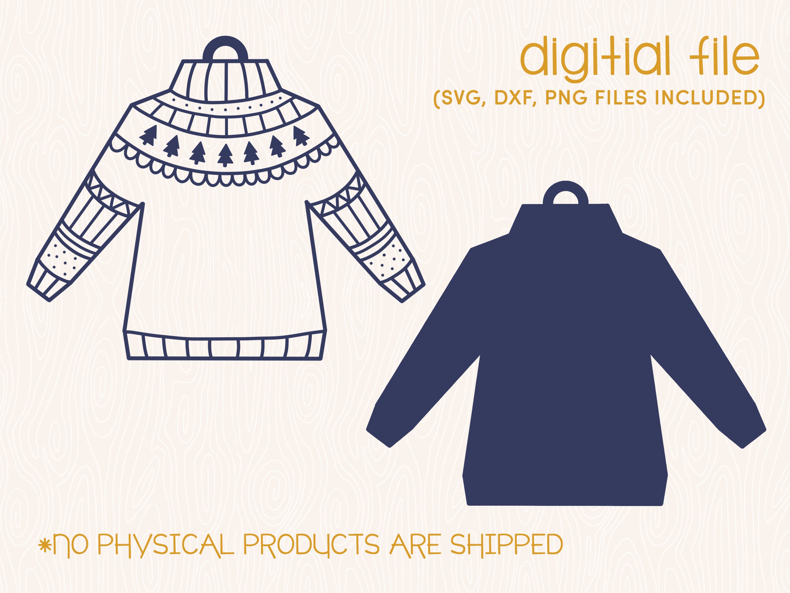 Ugly Christmas Sweater Ornament SVG Commercial Use Laser & - Etsy