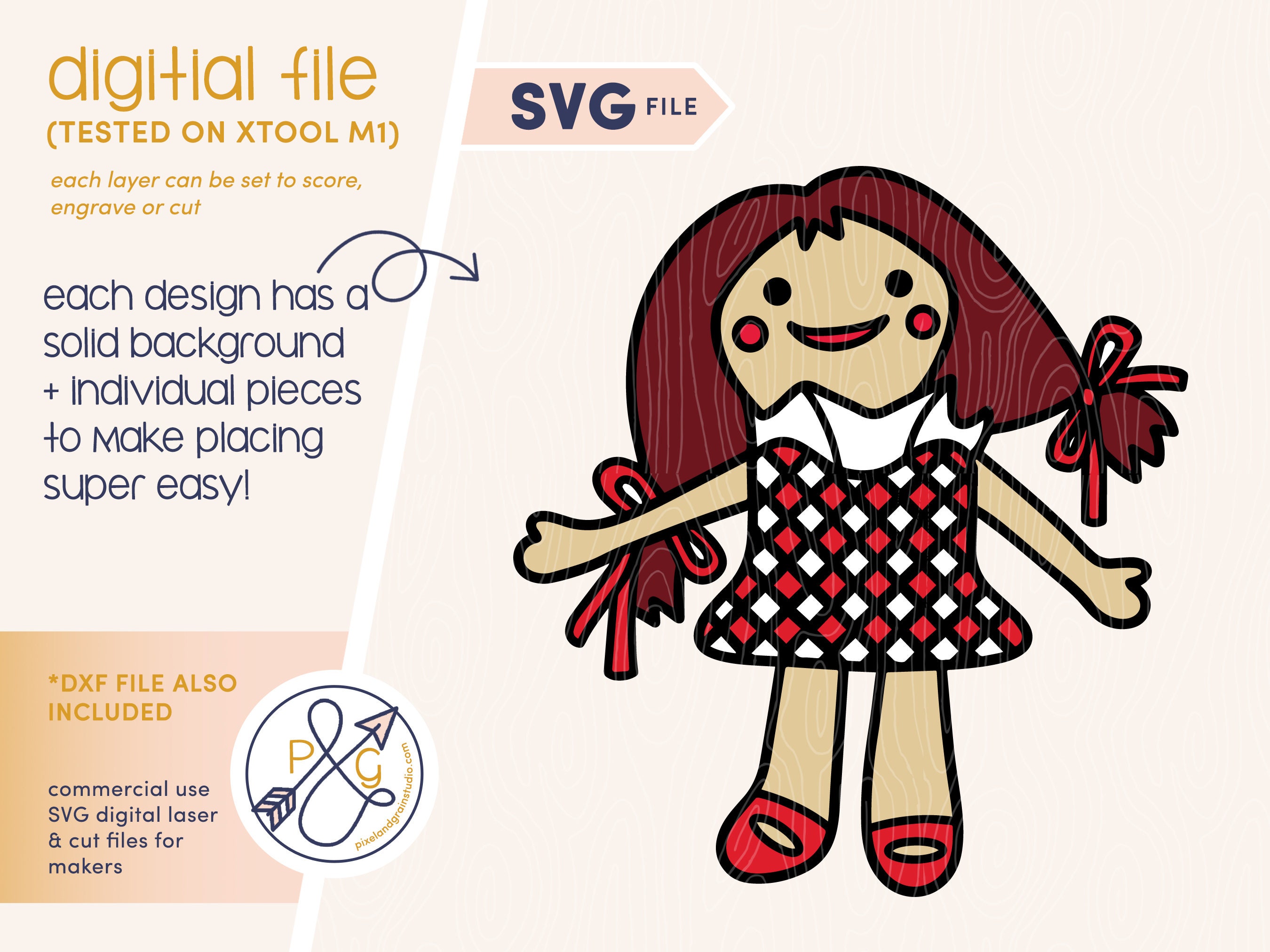 Christmas Rudolph Misfit Toy Doll Layered SVG | Commercial Use Laser ...