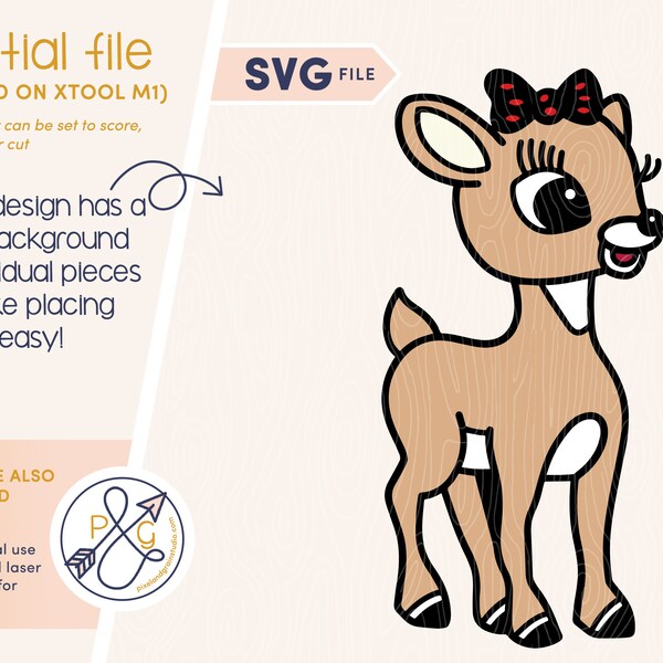 Clarice Reindeer Svg - Etsy